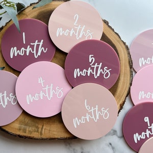 Mixed Colored Acrylic Milestone Cards for Baby Monthly Photos, Baby ...