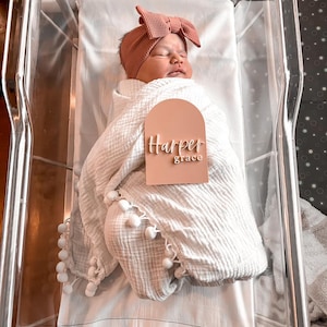 Arch Acrylic Baby Name Sign, 3D Name Plaque, Hospital Name Sign for ...
