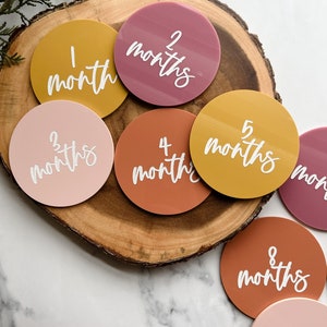 Mixed Colored Acrylic Milestone Cards for Baby Monthly Photos, Baby ...