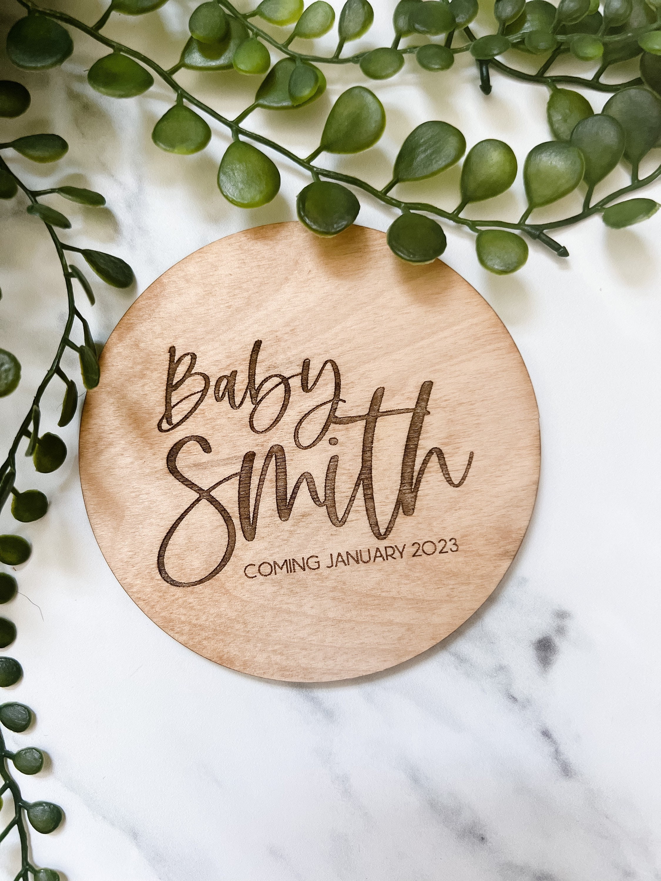 Wooden Pregnancy Announcement Sign Due Date Reveal Birth - Etsy