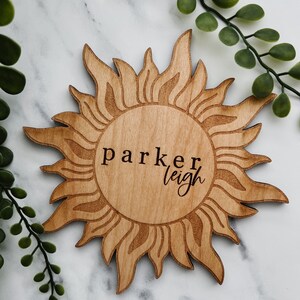 Wooden Sun Baby Name Sign Hospital Name Sign for Birth - Etsy