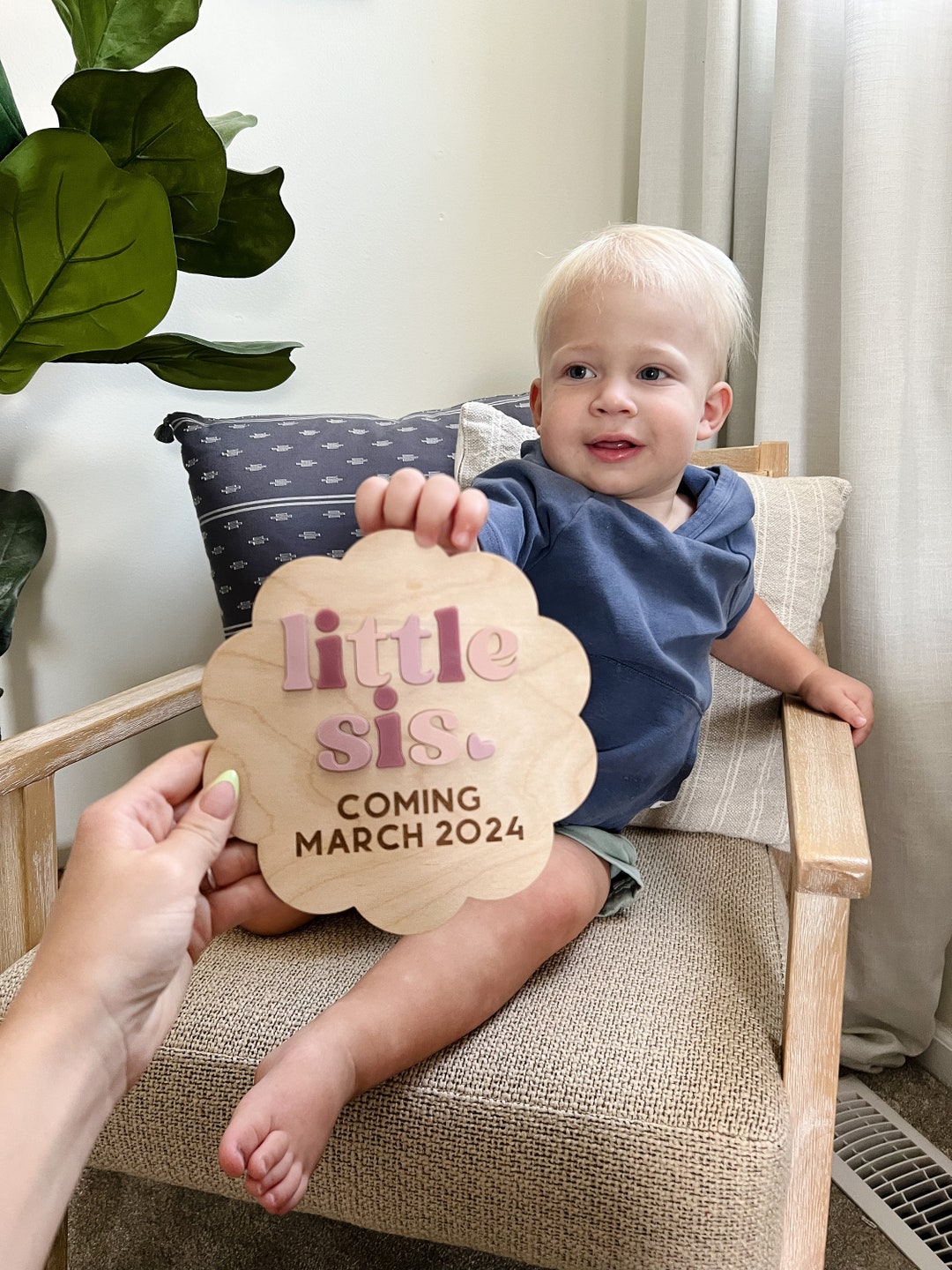 Little Sis Sign, Little Bro Sign, Wood and Acrylic Pregnancy ...