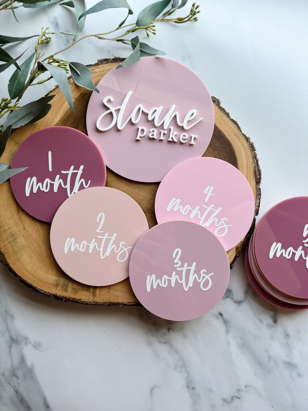 Mixed Colored Acrylic Milestone Cards for Baby Monthly Photos, Baby ...