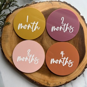 Mixed Colored Acrylic Milestone Cards for Baby Monthly Photos, Baby ...