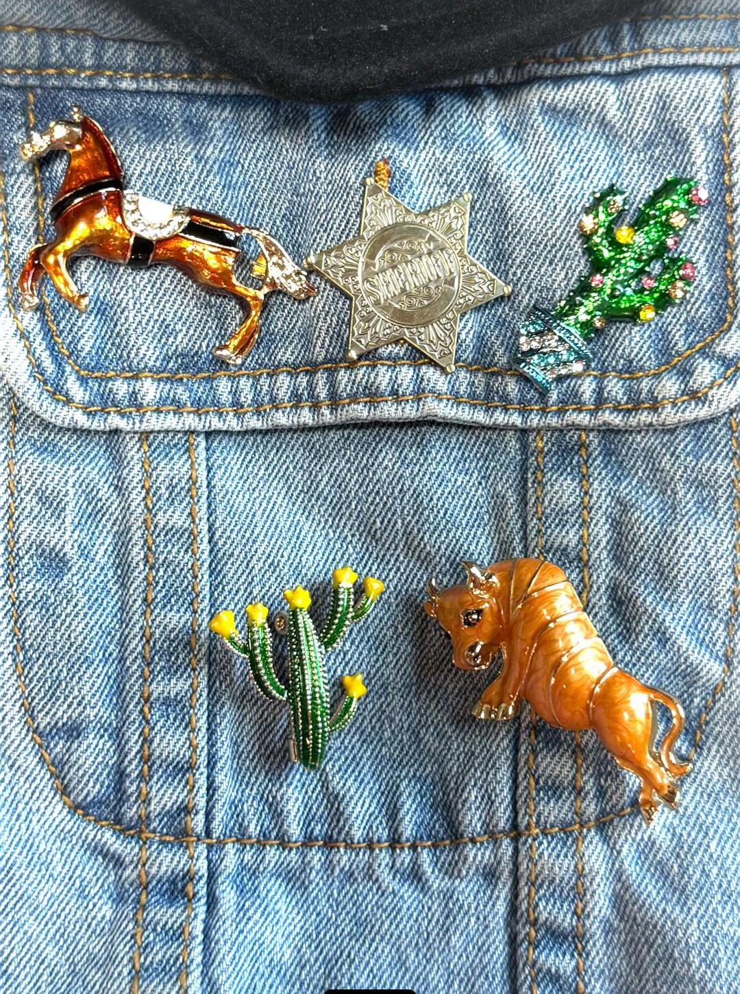 Western Brooch & Pin Set - Etsy