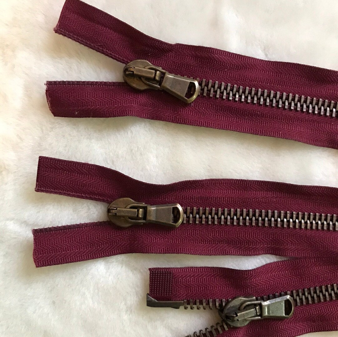 MRS 28" Italian Double Pull Separating Zipper, Burgundy Color, T10 ...