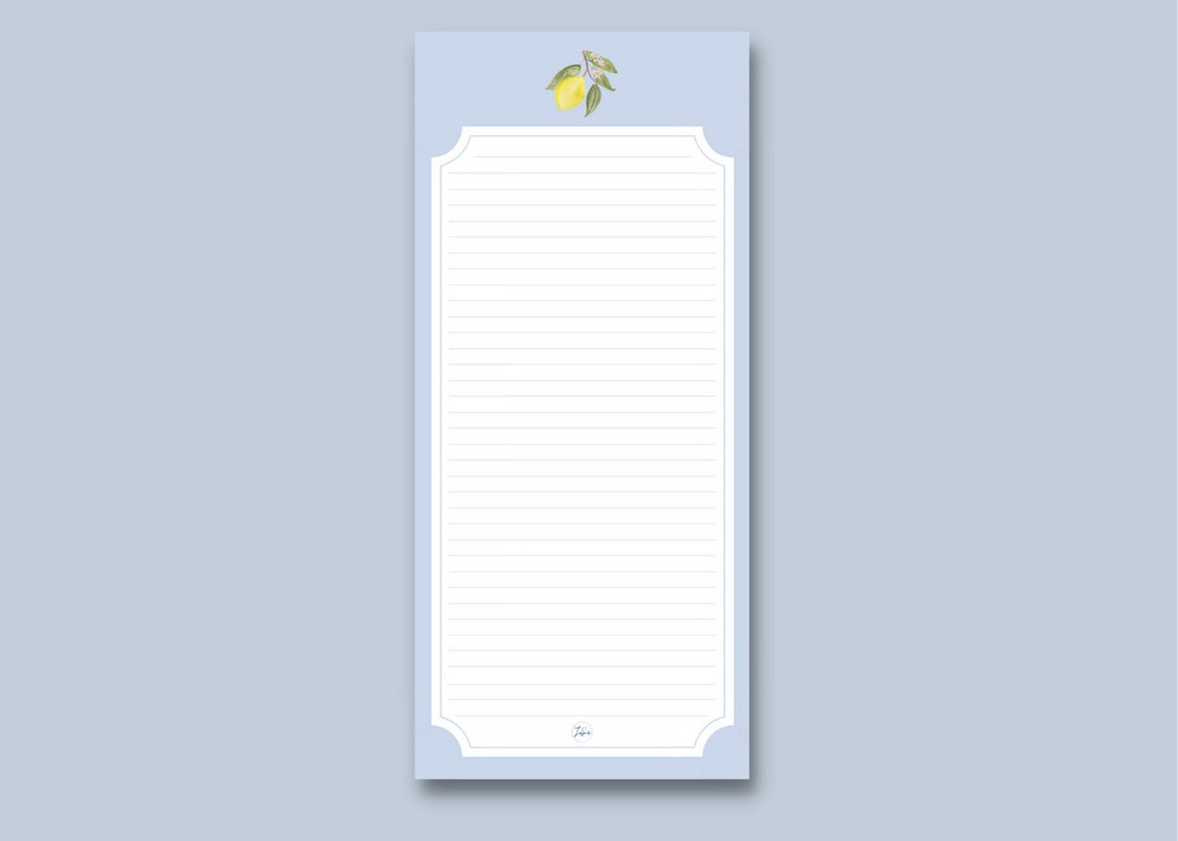 Blue Lemons Notepad Grocery List Notepad To-do List Gift - Etsy