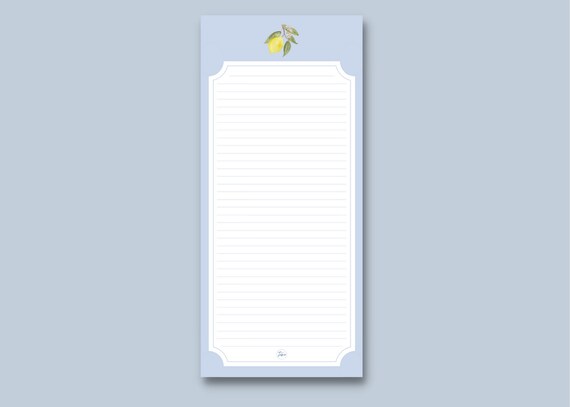 Blue Lemons Notepad Grocery List Notepad To-do List Gift - Etsy