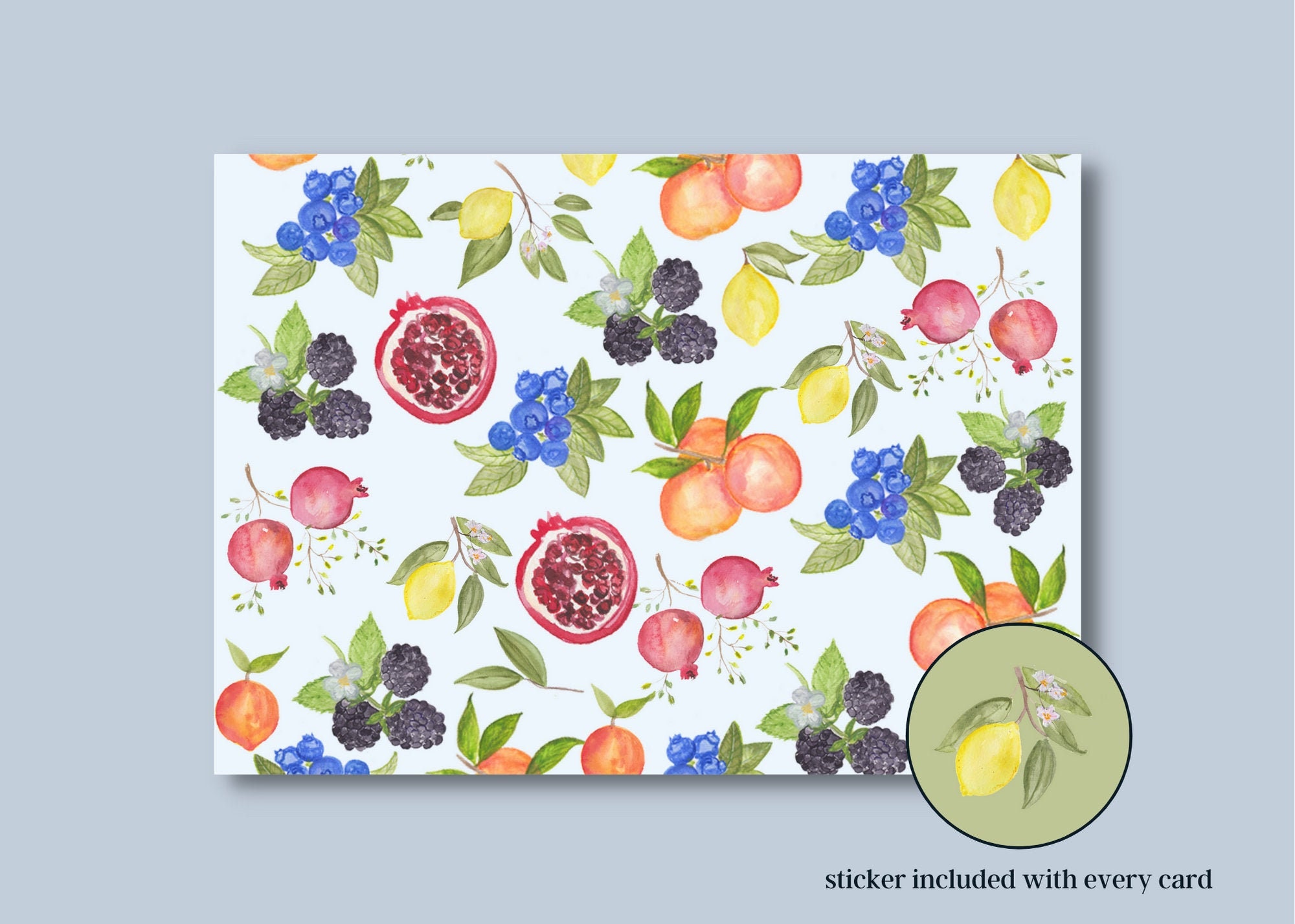 Summer Fruit Card Gift Birthday Greeting Card Stationery - Etsy