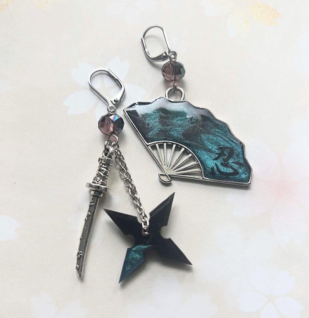 Ninjya Earrings, Ninjya, Shinobi, Japanese Sword, Japanese Style ...