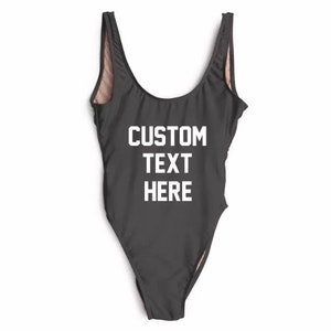 Custom Text Personalise Your Own One Piece Swimsuit Bride Swimsuit ...