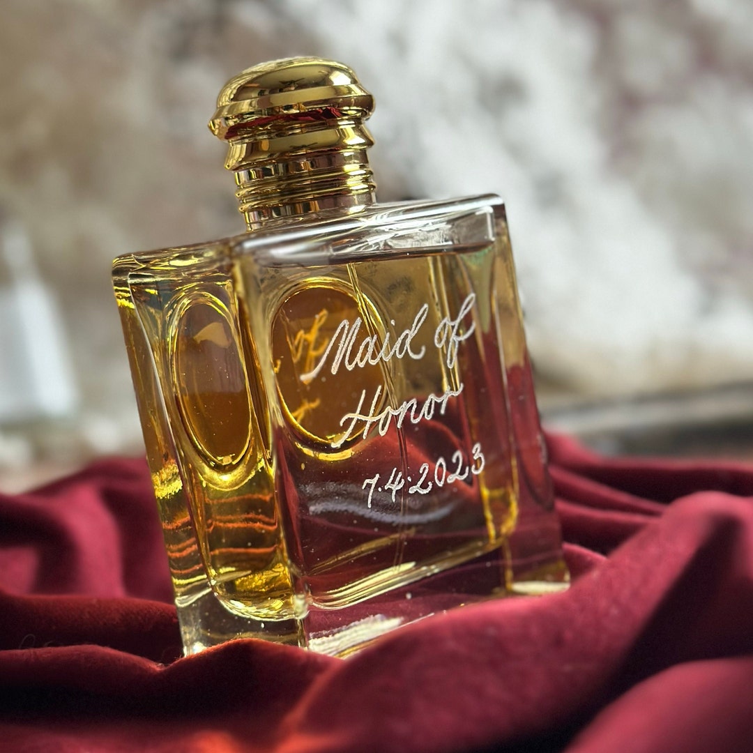 Custom Hand Engraved Perfume Bottle. Personalized Gift for Wedding ...