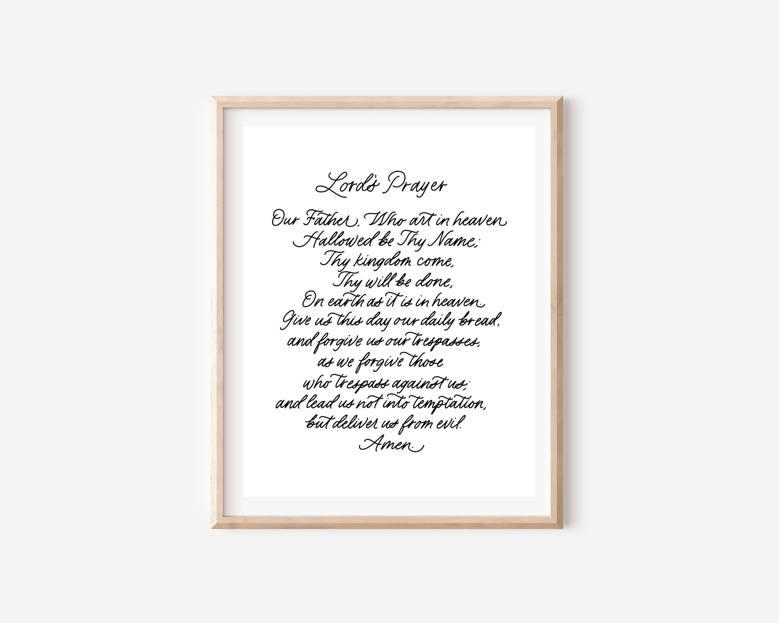 The Lords Prayer Handwritten Downloadable Digital Print - Etsy