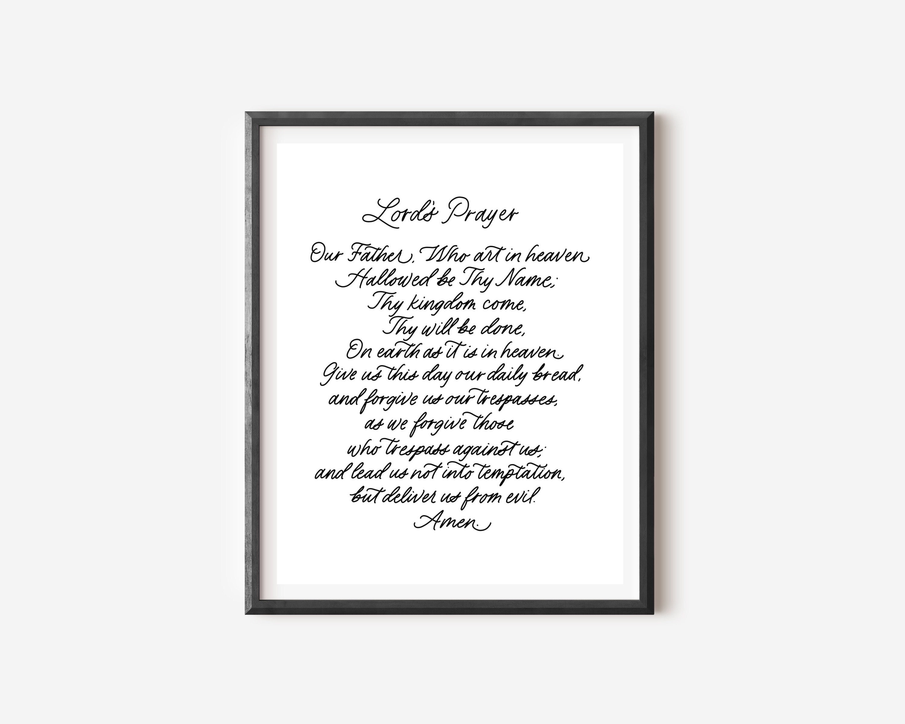The Lord’s Prayer Handwritten Downloadable Digital Print - Scripture ...