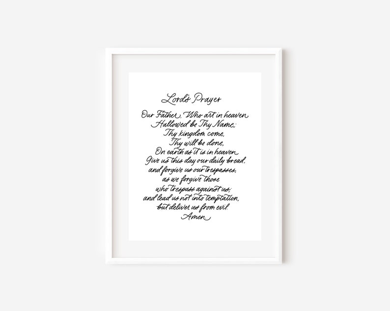 The Lord’s Prayer Handwritten Downloadable Digital Print - Scripture ...
