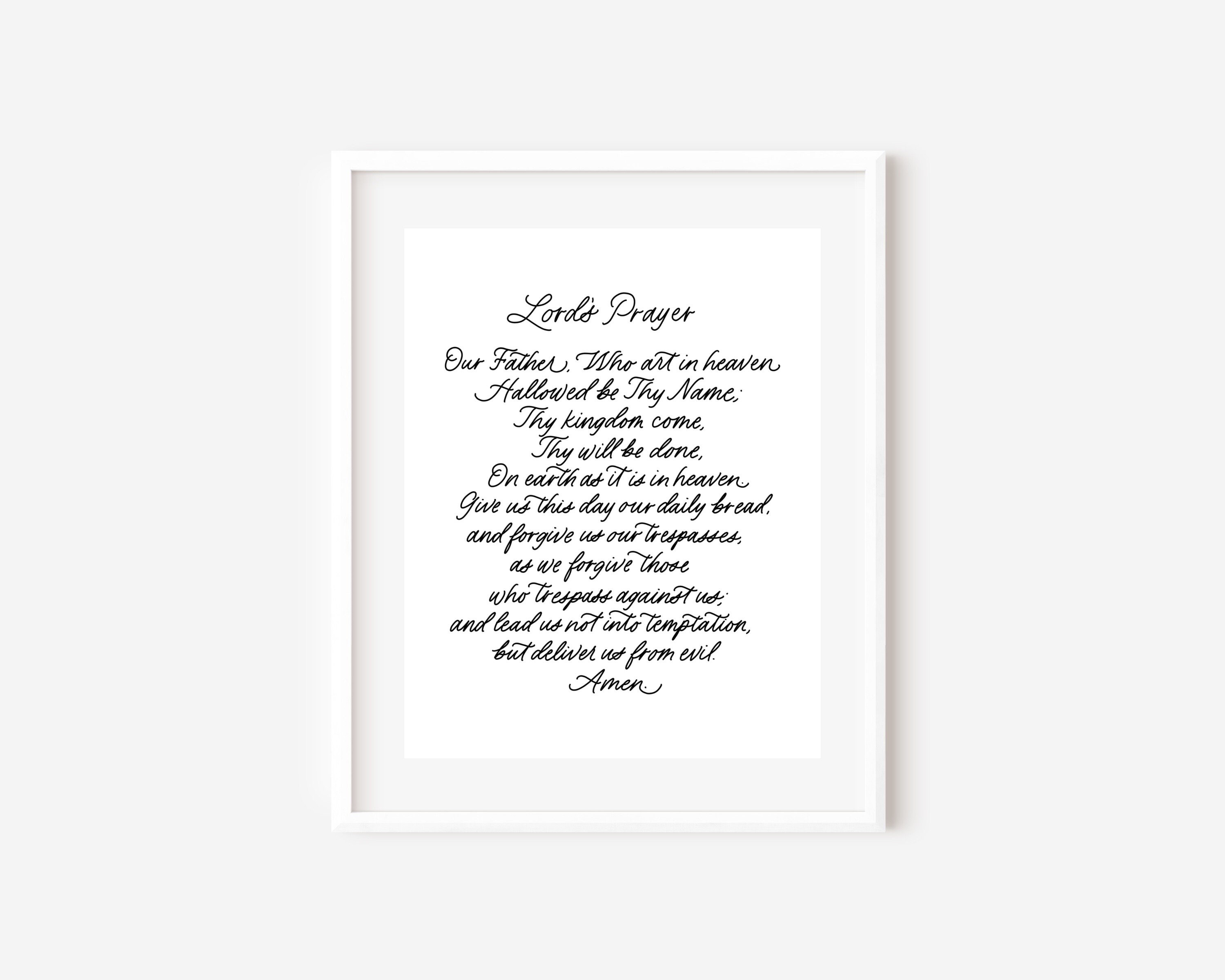 The Lords Prayer Handwritten Downloadable Digital Print - Etsy