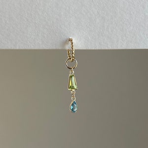 Single Solid 14k Gold Hoop Charm - Etsy