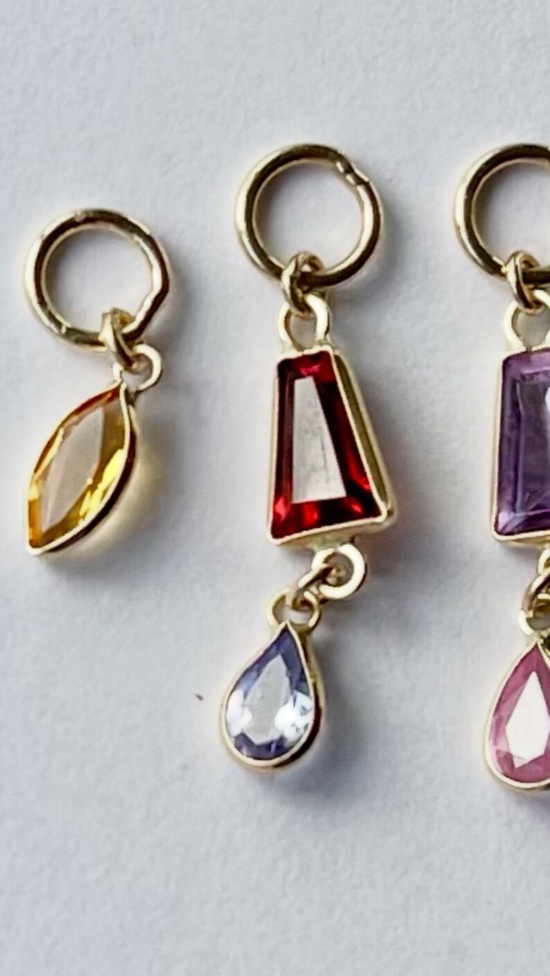 Single Solid 14k Gold Hoop Charm - Etsy