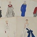 Vintage French Fashion Sketches, 1950s Paris Mode Drawings, Original ...