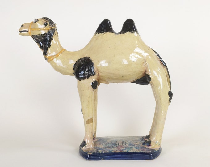 Large Vintage Majolica Pottery Bactrian Camel Animal Statue - Etsy