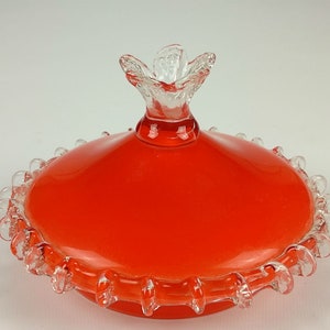 Impressive Vintage Murano Glass Orange Tangelo Compote or Candy Dish ...
