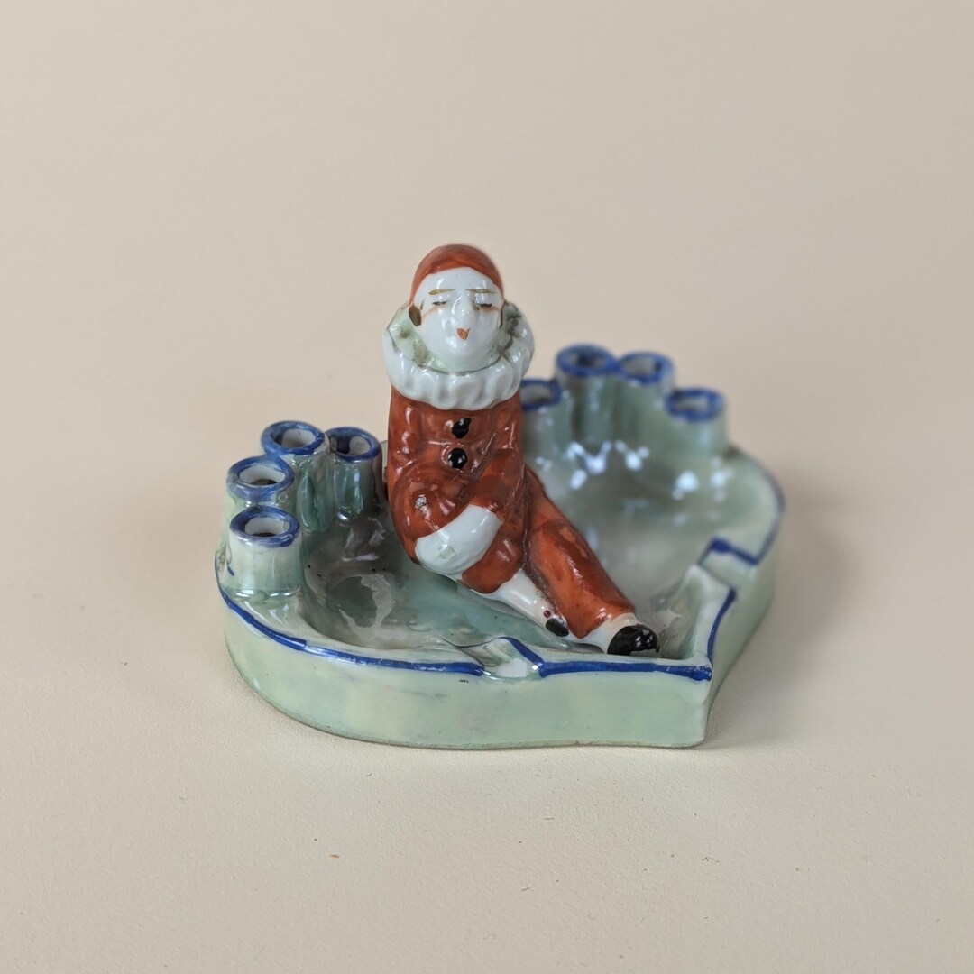 Vintage Japanese Pierrot Art Pottery Ashtray From the 1940s, Gift for ...