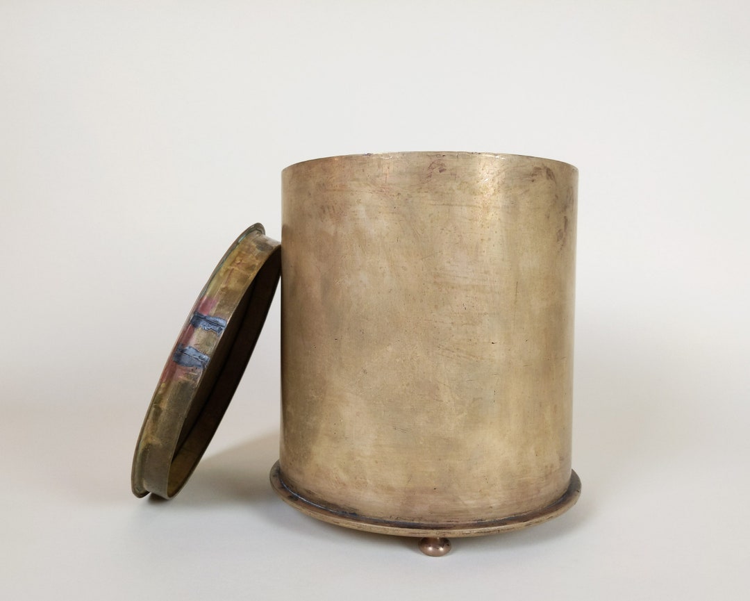 Antique World War 1 Trench Art Container Canister With Lid Made From ...