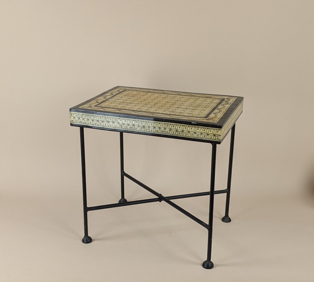 Bone Inlay Table Hand Crafted With Hand Painted Decoration, Original ...