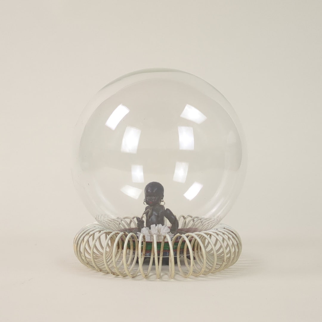 French 1950s Blown Glass Boule Display, Decorative Glass Art Display ...