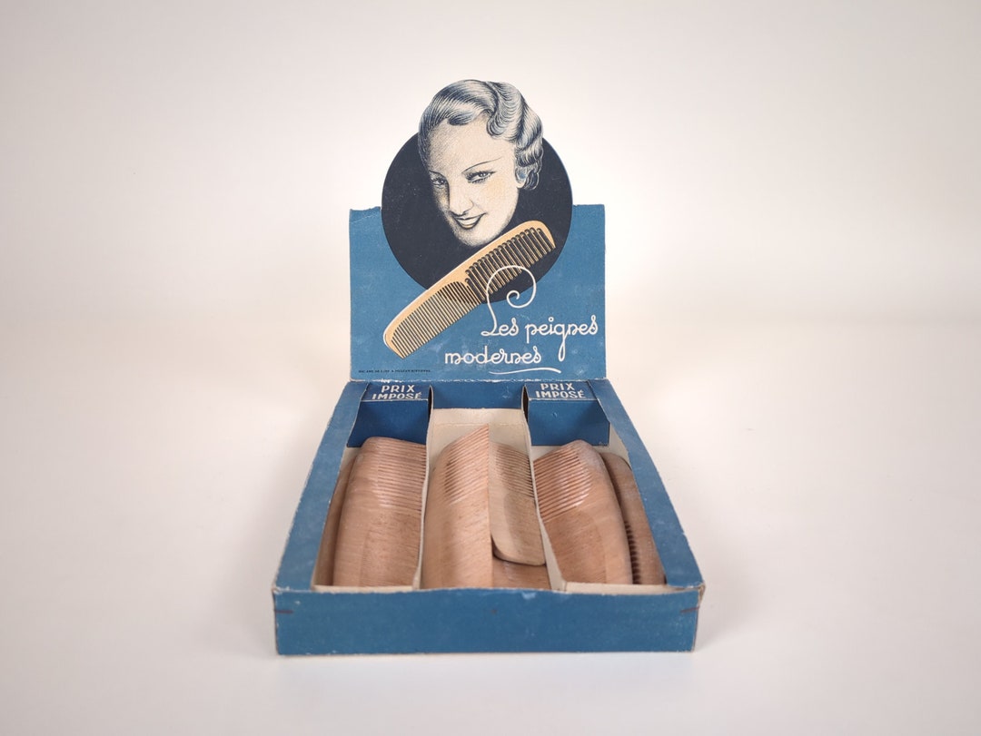 Box of Antique French Art Deco Hair Comb Boutique Shop Display With ...