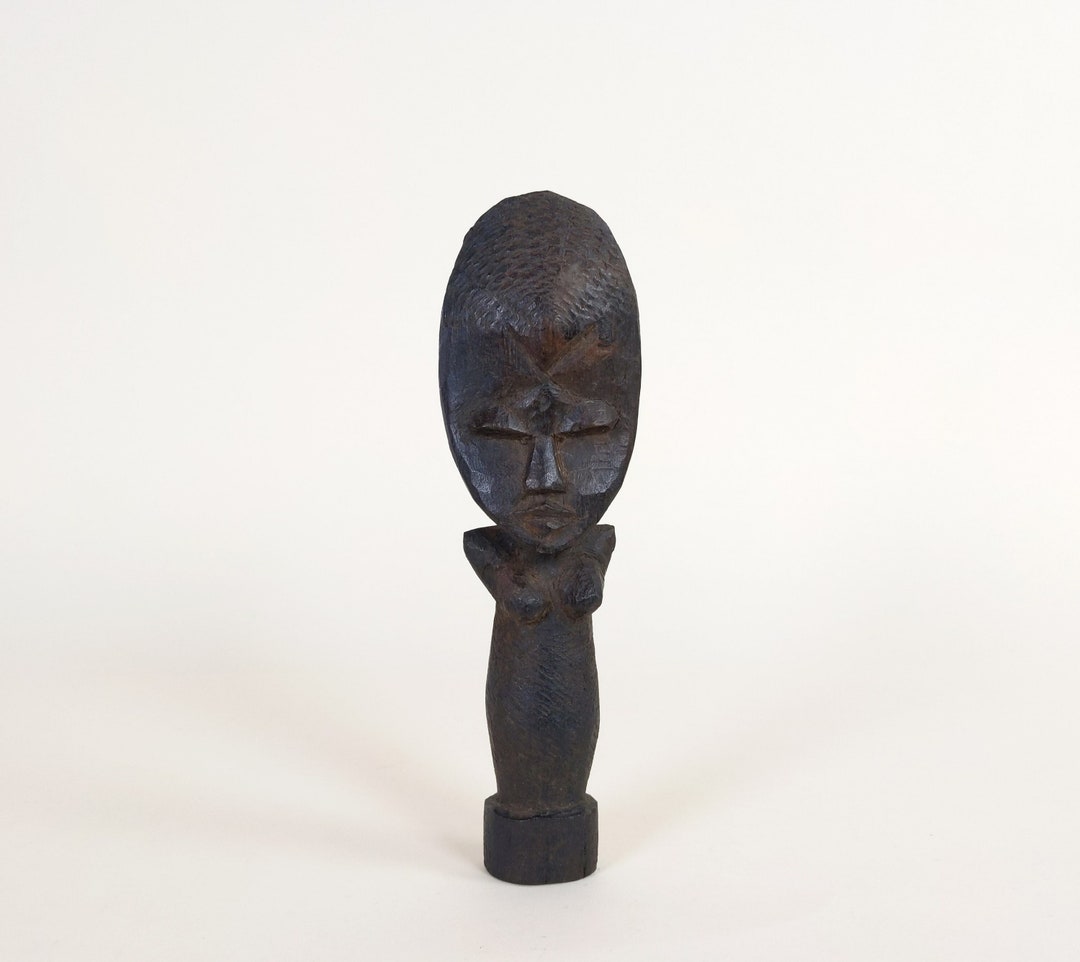 Vintage Primitive African Hand Carved Wooden Figure, Primitive Wood ...
