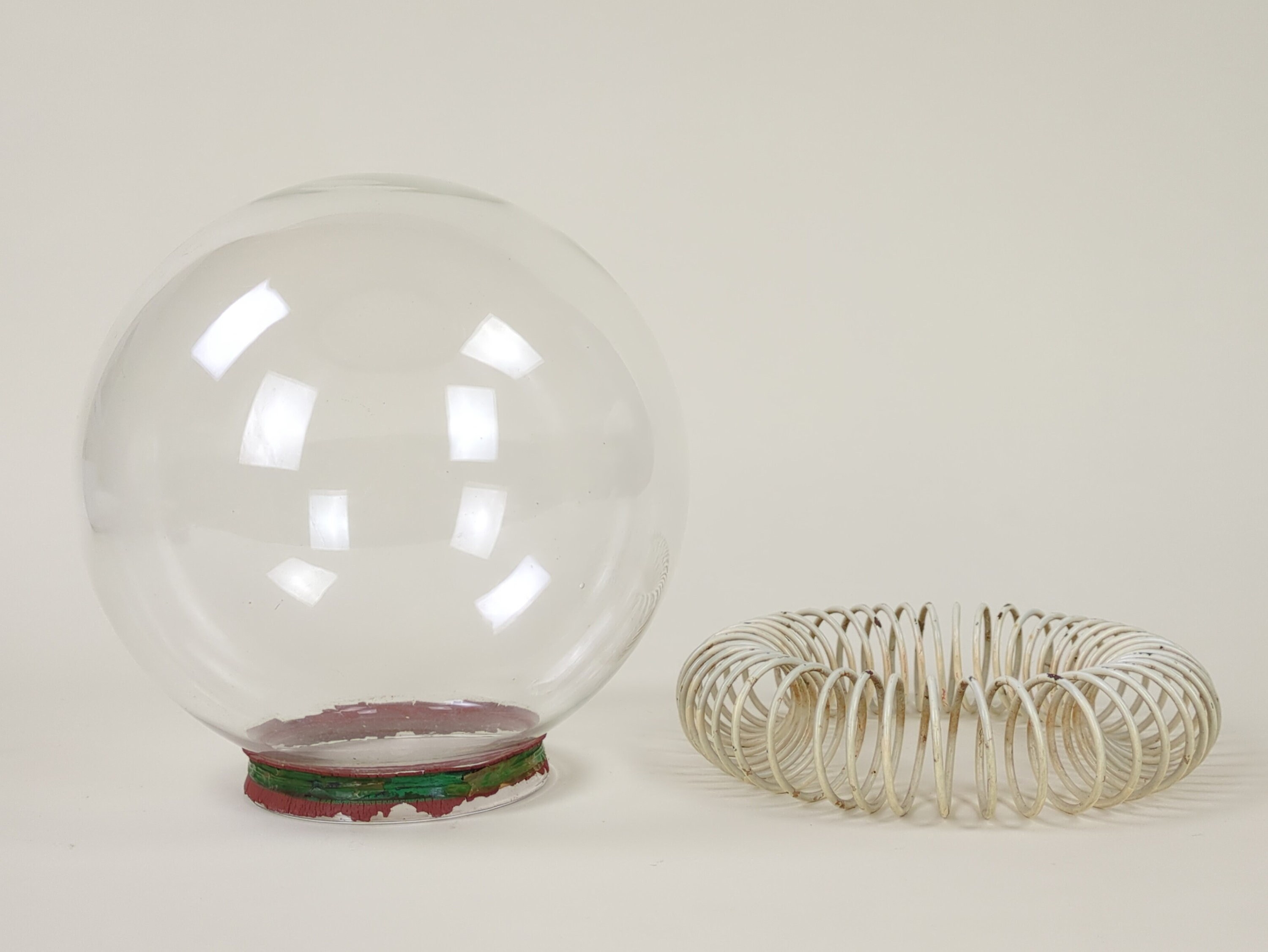 French 1950s Blown Glass Boule Display, Decorative Glass Art Display ...