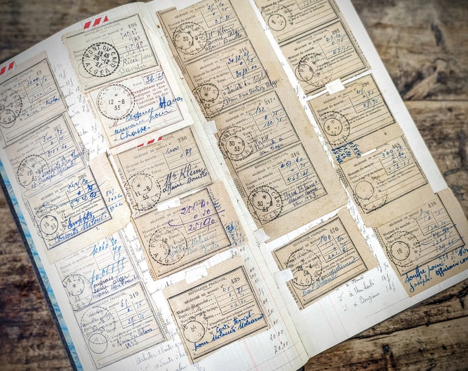 Vintage French Ledger, 1930s Hand Written Accounting Book, Prop & Set ...