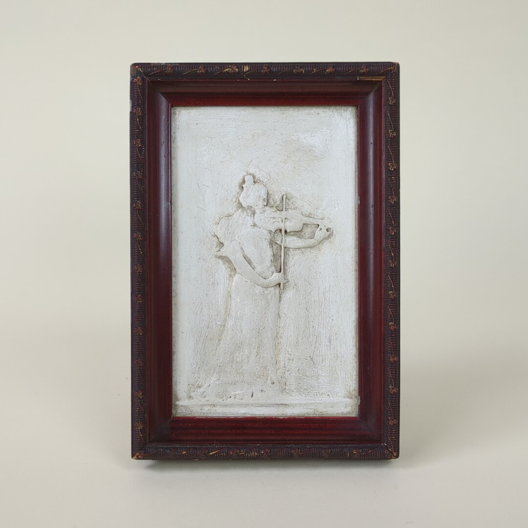 Antique Framed Plaster Relief of French Woman Playing a Violin - Etsy