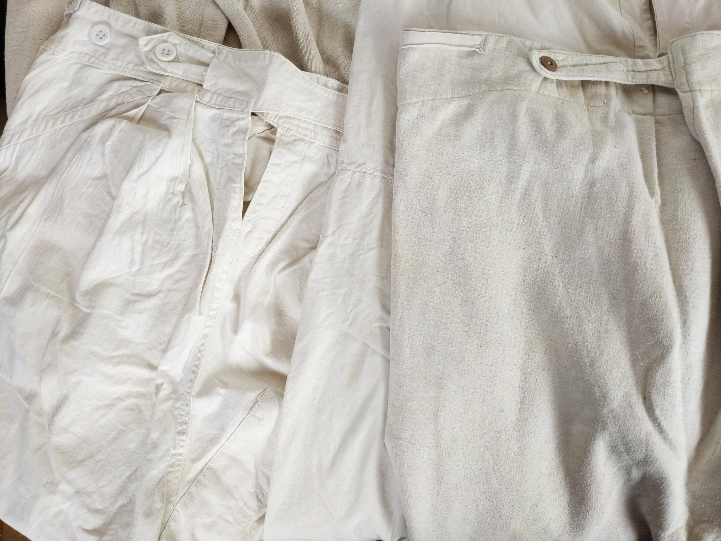 6 Pairs Of Antique French Linen And Cotton Under Trousers Underwear ...