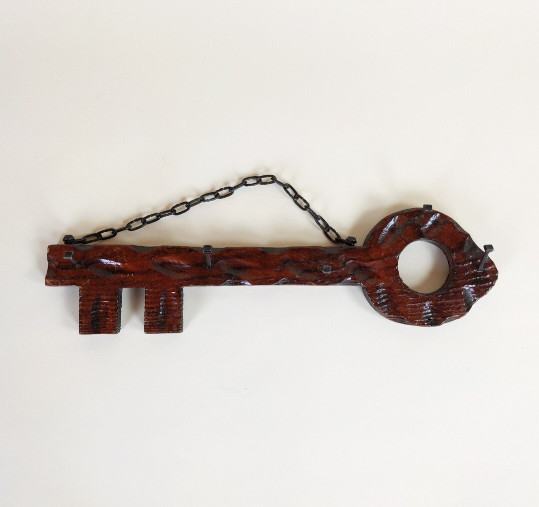 Vintage French Hand Carved Wooden Key Form Key Hanger - Etsy