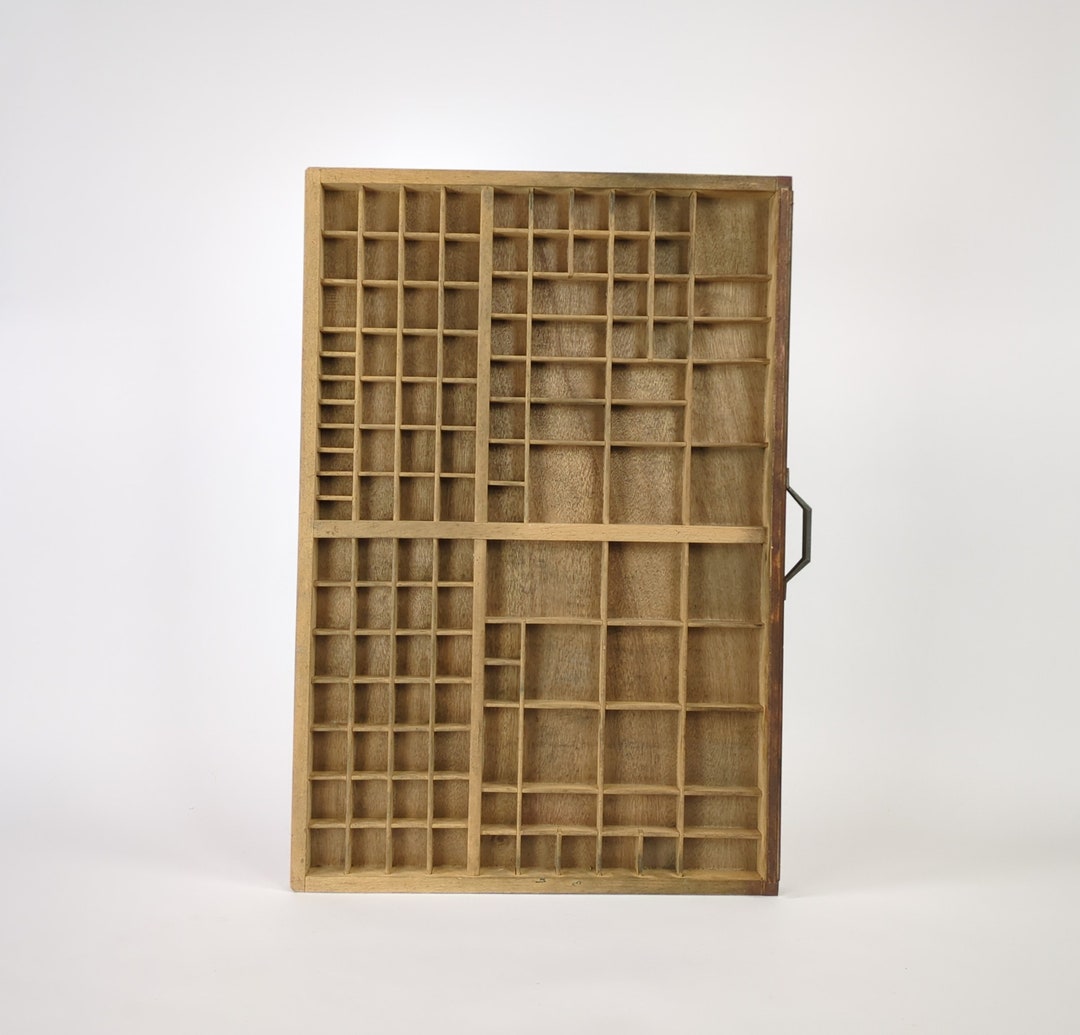 Primitive Vintage Wooden French Printers Letterpress Drawer Tray ...