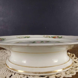 Antique French Cake Stand Porcelain Compote Dish Antique Hand Painted