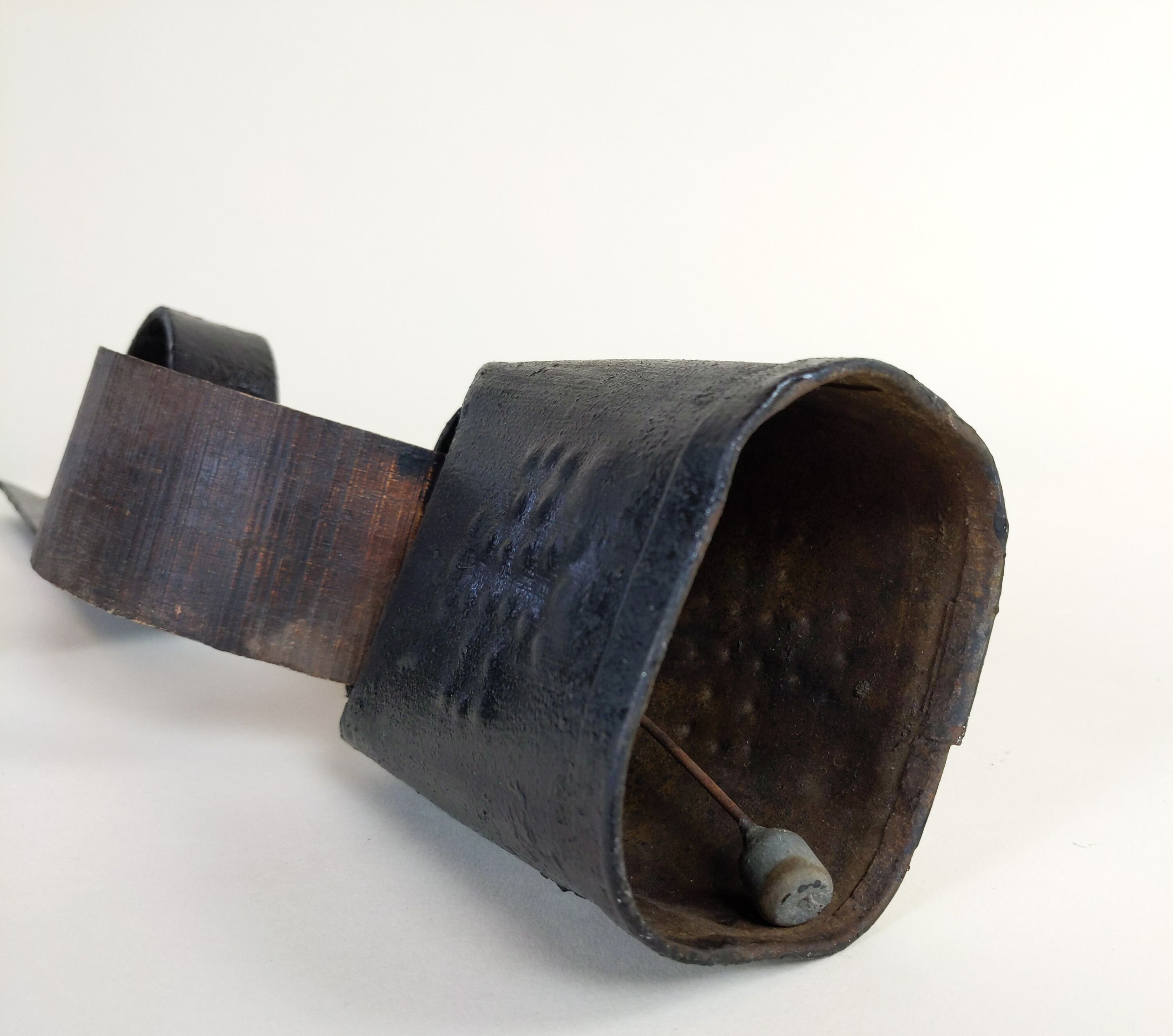 French Antique Primitive Front Door Hanging Cowbell With Wood Collar ...