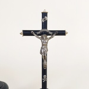 Pair Antique French Ebonized Napoleon 3 Style Wood Metal and Bone ...