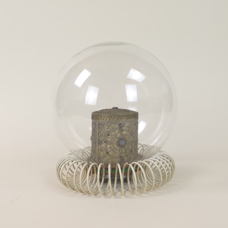 French 1950s Blown Glass Boule Display, Decorative Glass Art Display ...