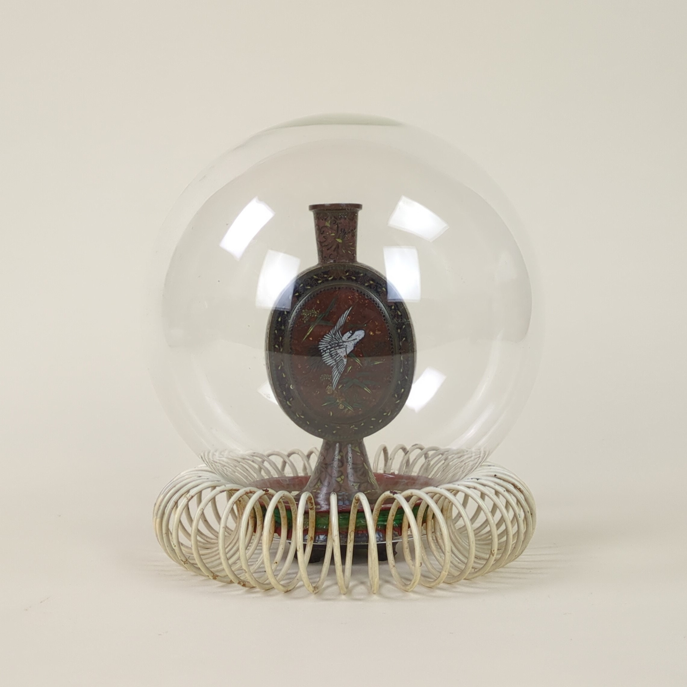 French 1950s Blown Glass Boule Display, Decorative Glass Art Display ...