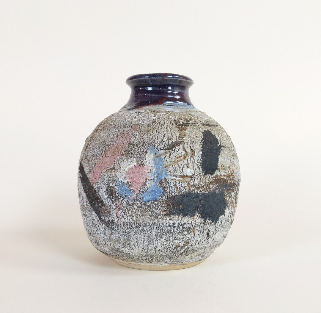 Vintage French Studio Pottery Vase by Thierry Basile - Etsy