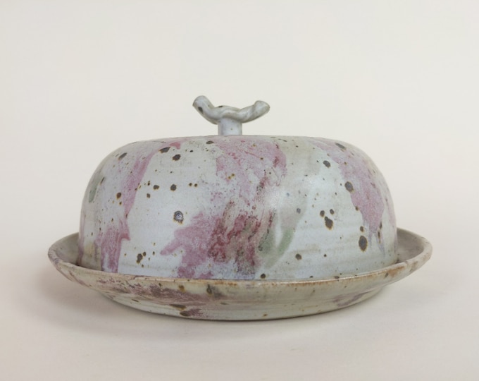 French Stoneware Studio Pottery Beige and Pink Cheese Cloche With ...