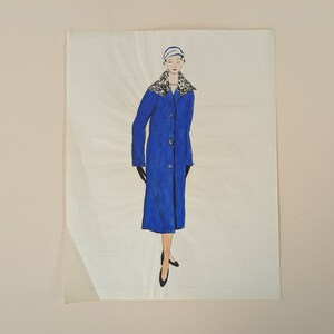 Vintage French Fashion Sketches, 1950s Paris Mode Drawings, Original ...