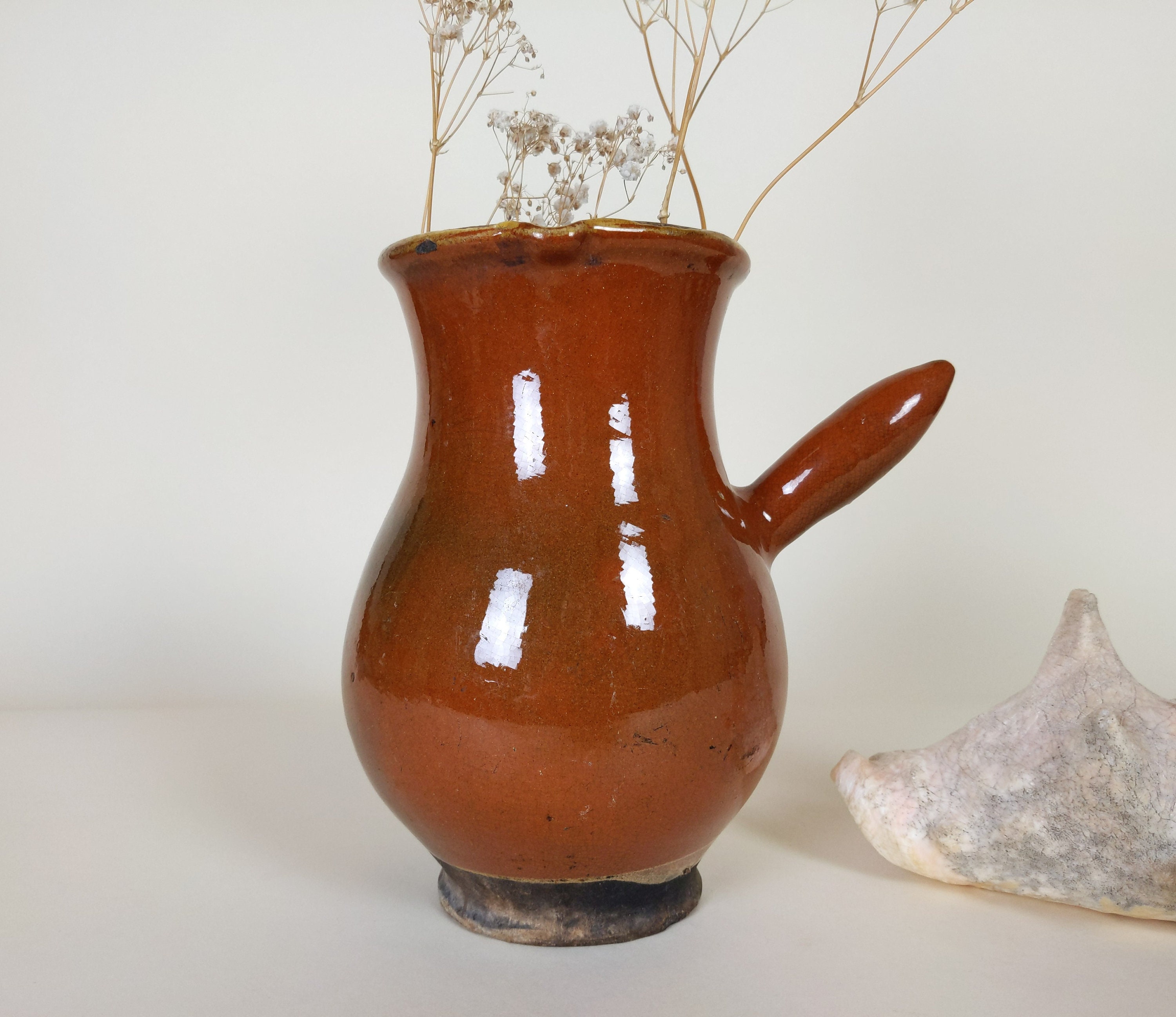 French Antique Rustic Glazed Terracotta Earthenware Redware - Etsy