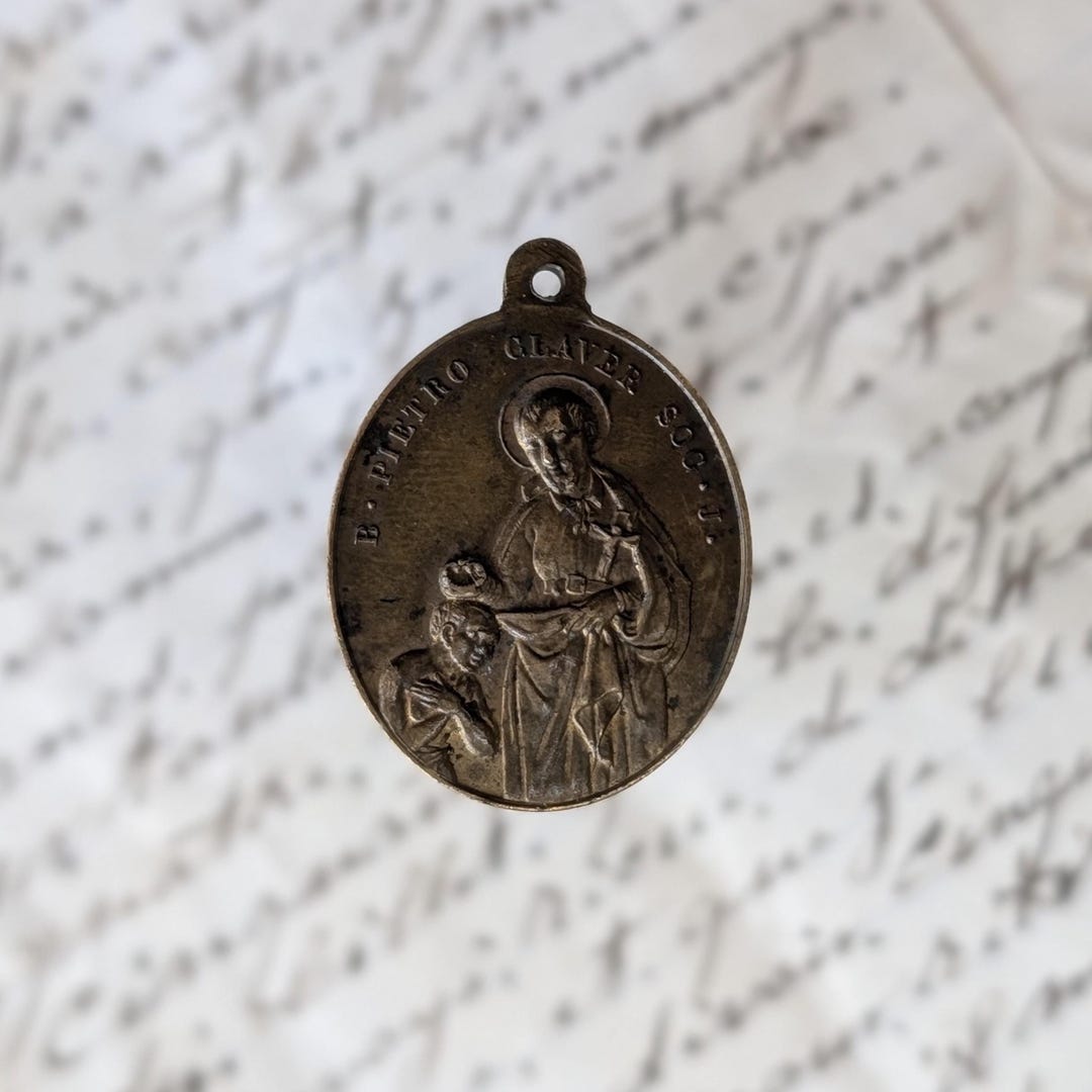 Antique Christian Medal: 1850s Jesuit Medal Blessed Peter Claver ...