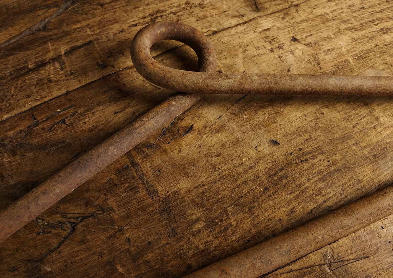 Large Antique Fireplace Hook Primitive Forged Iron Hook | Etsy