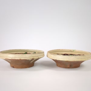 Antique Primitive Italian Glazed Earthenware Bowls, Rustic Redware ...