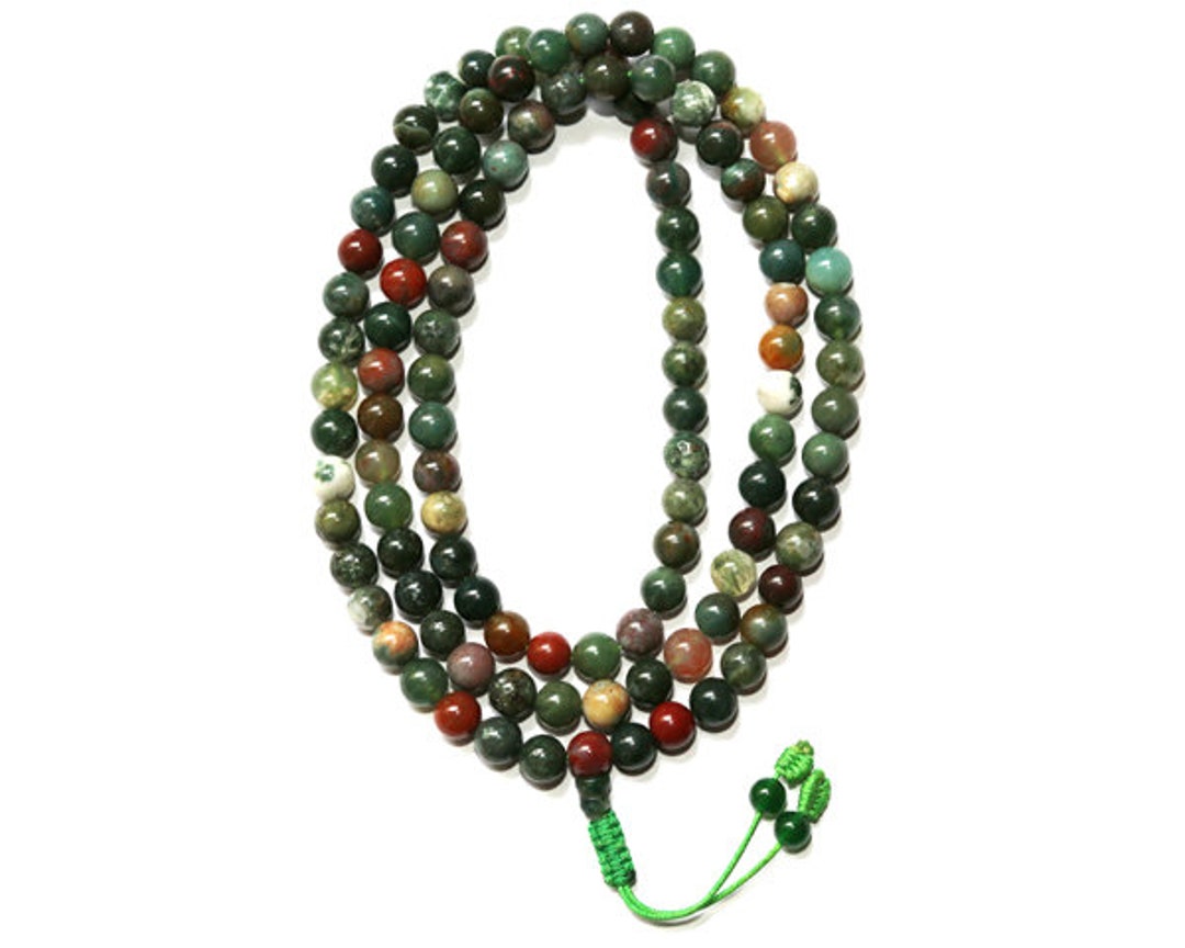 Mix Jasper Mala, Buddhist Mala, Tibetan Mala, Meditation Mala, 108 ...